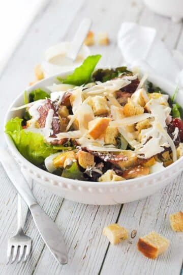 Bacon Caesar Salad inspired by Café De Flore | Lizzy Loves Food